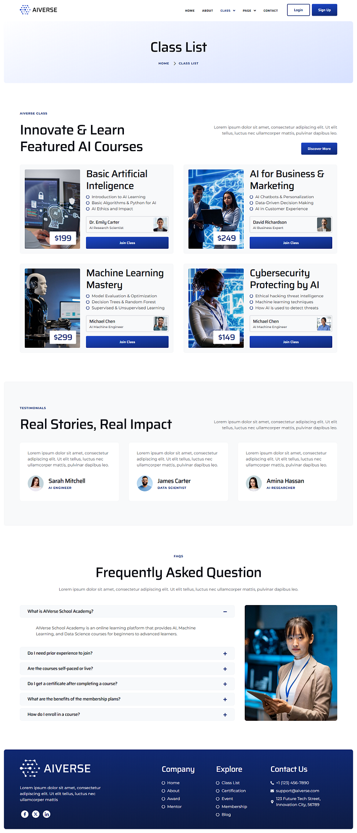 AIVerse - AI School Academy Elementor Template Kit by sparklethings
